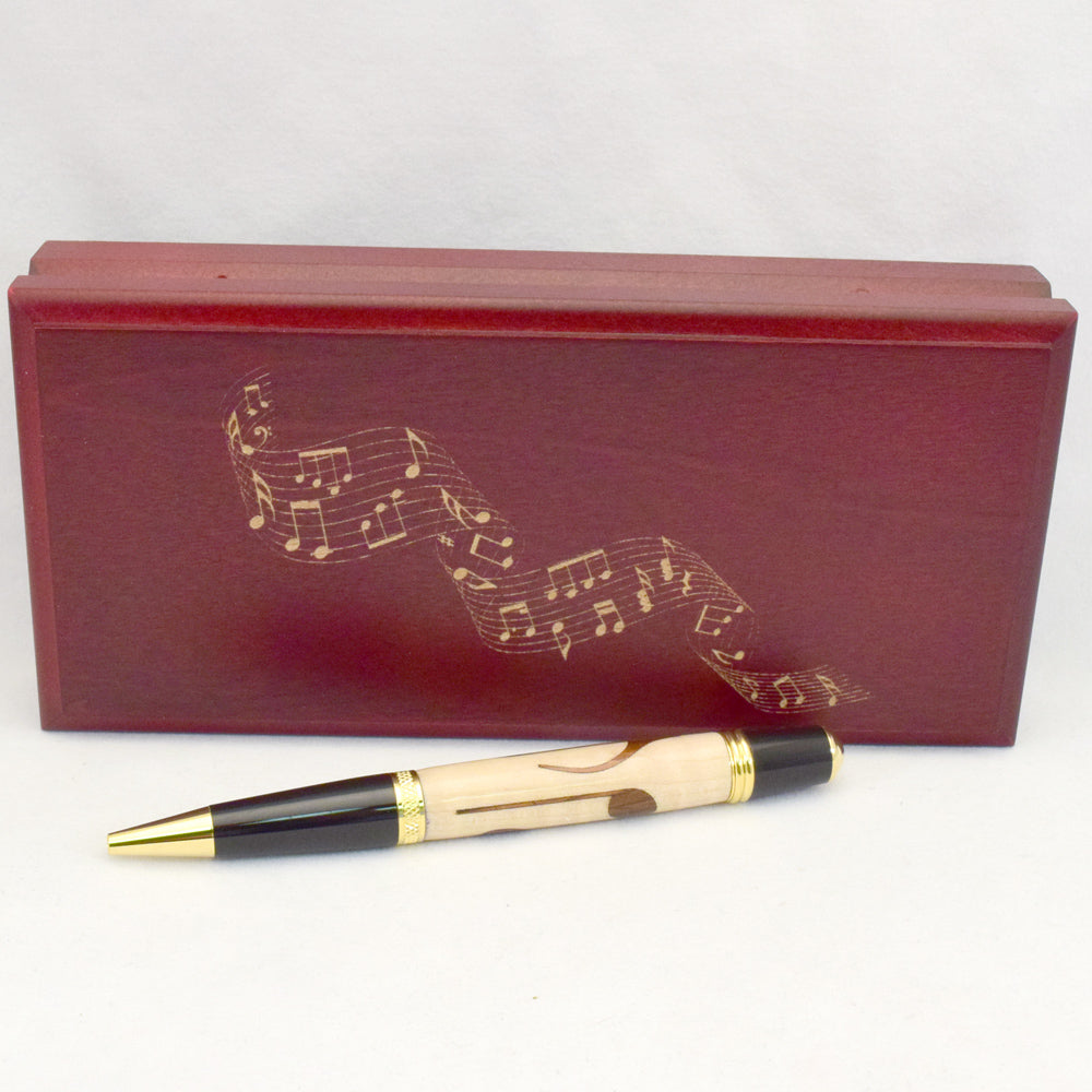 Inlay Musical Notes Ballpoint Twist Pen