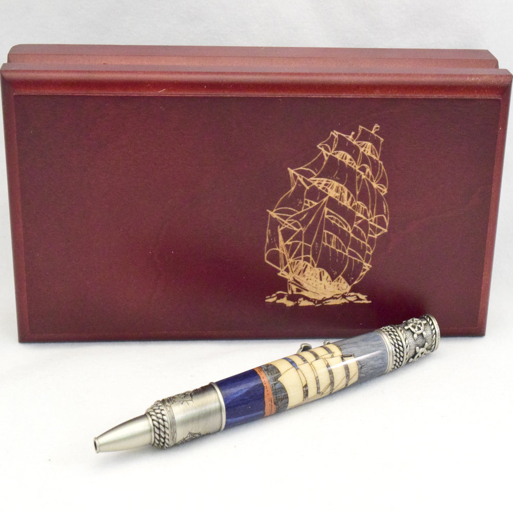 Inlay Nautical Ship Ballpoint Twist Pen